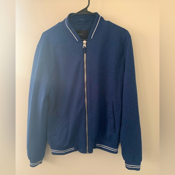 Zara | Jackets & Coats | Mens Blue Zara Varsitybomber Jacket | Poshmark